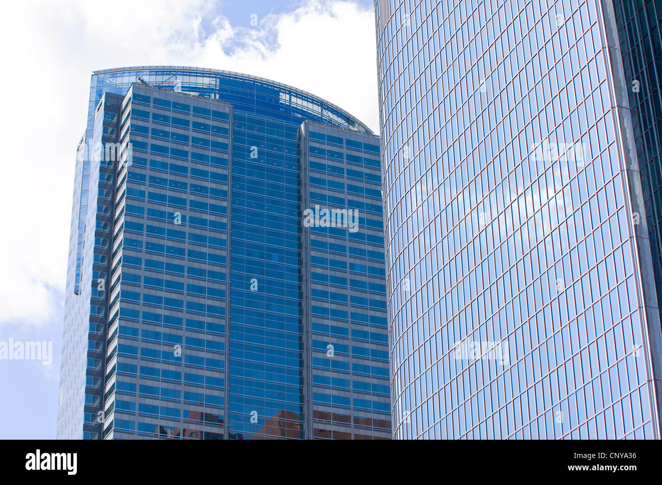modern skyscrapers with glass exteriors in downtown los angeles ...