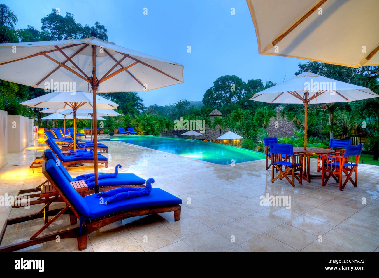 Swimming pool at the lodge at chaa creek,belize Stock Photo - Alamy