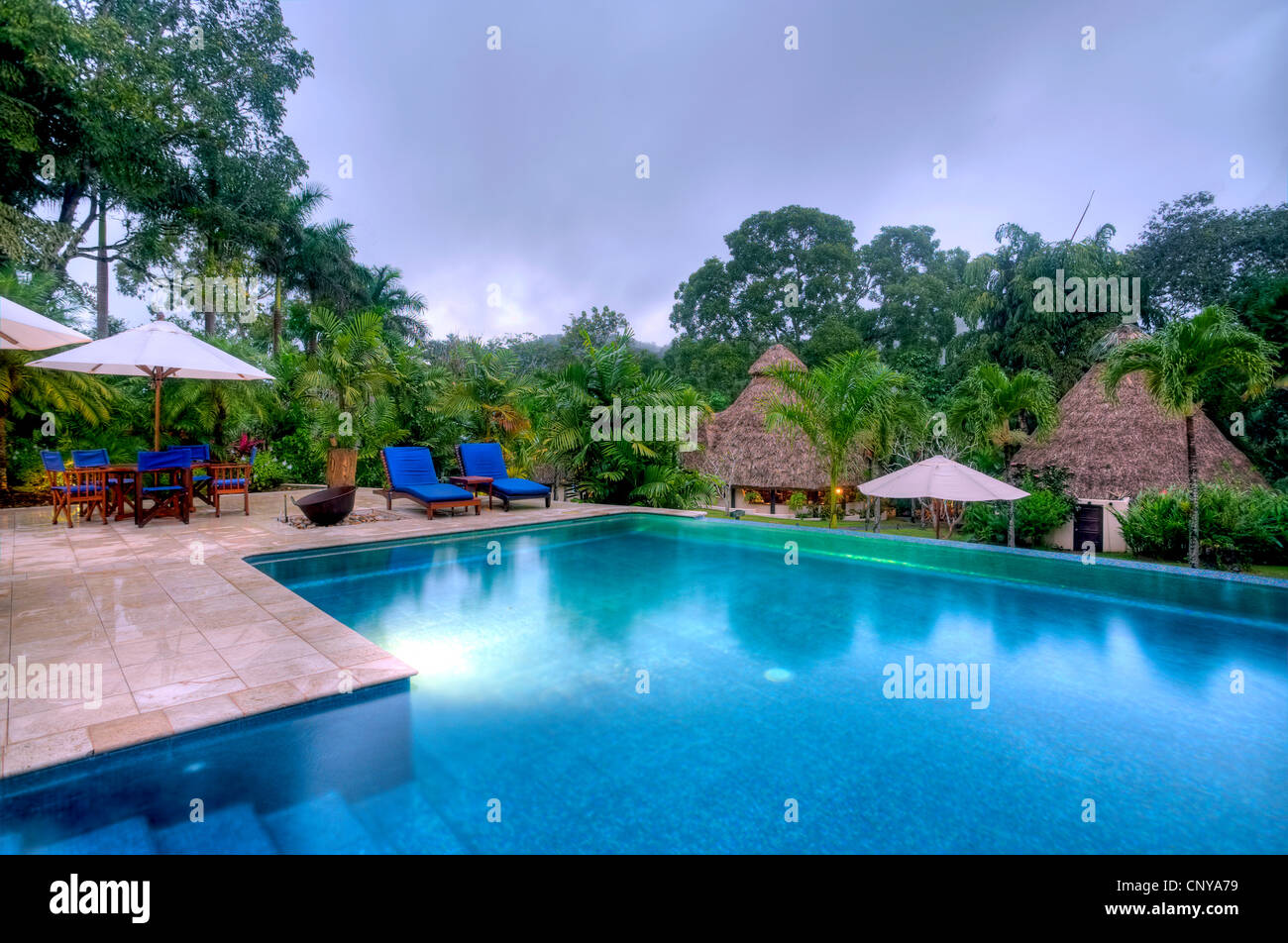 Swimming pool at the lodge at chaa creek,belize Stock Photo - Alamy