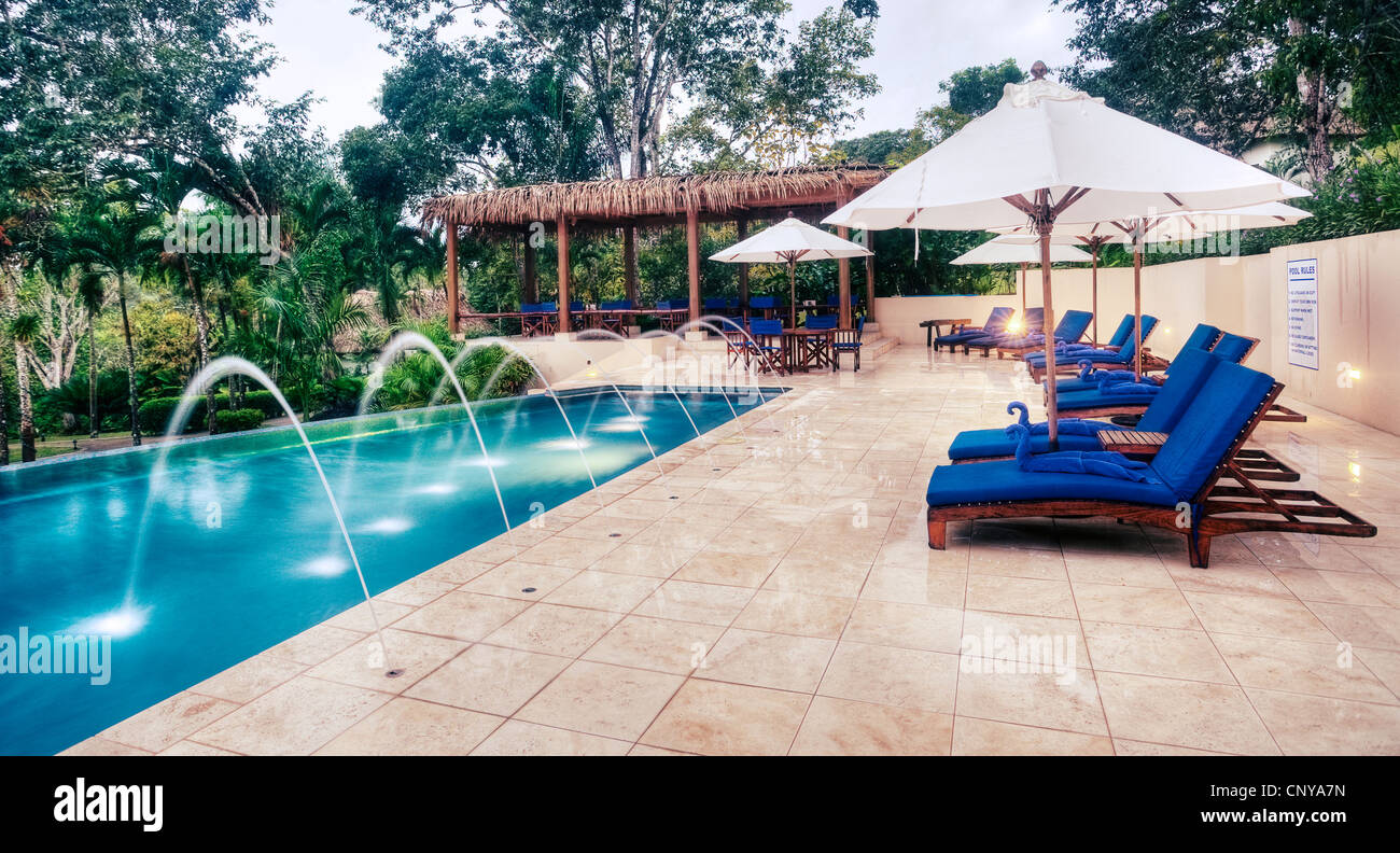 Swimming pool at the lodge at chaa creek,belize Stock Photo - Alamy