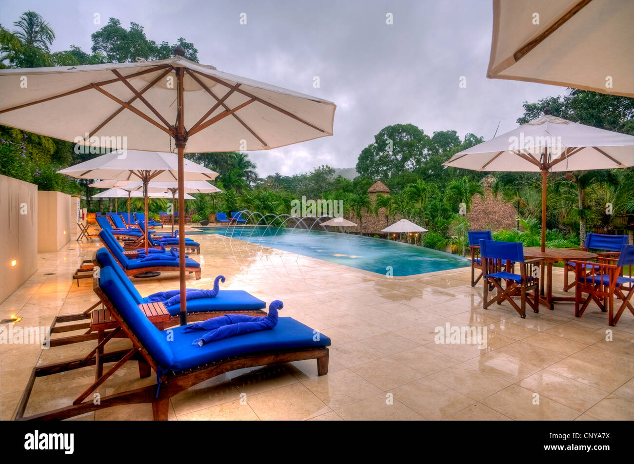 Swimming pool at the lodge at chaa creek,belize Stock Photo - Alamy