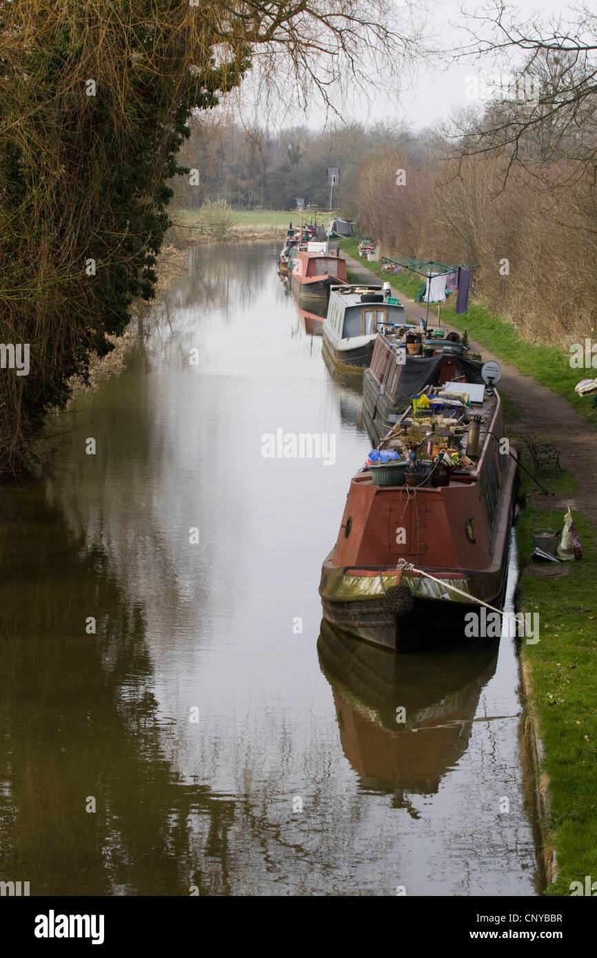 British waterways Narrow boats in the English Countryside Stock Photo ...