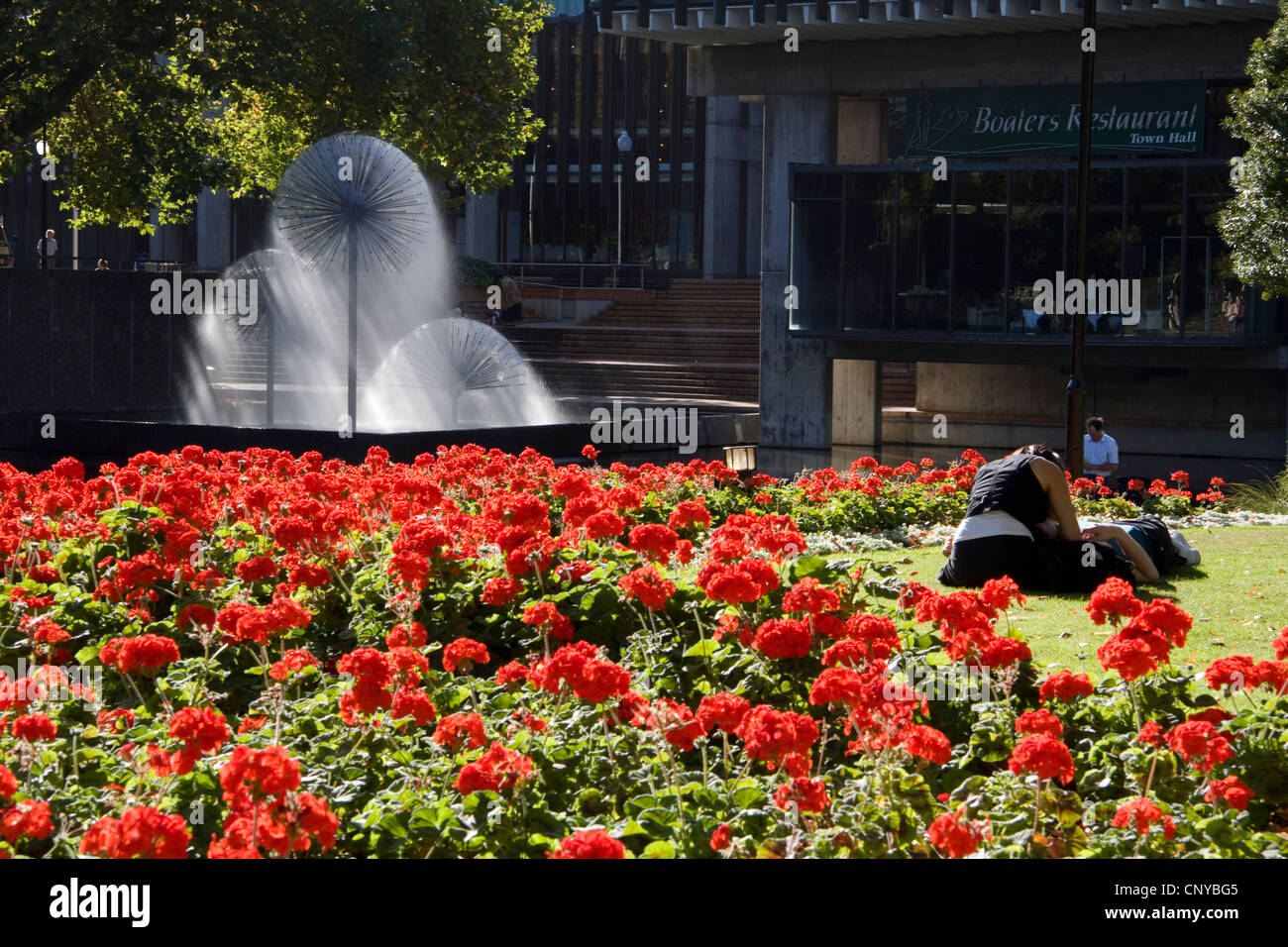The Victoria Square with Ferrier Fountains in the background ...