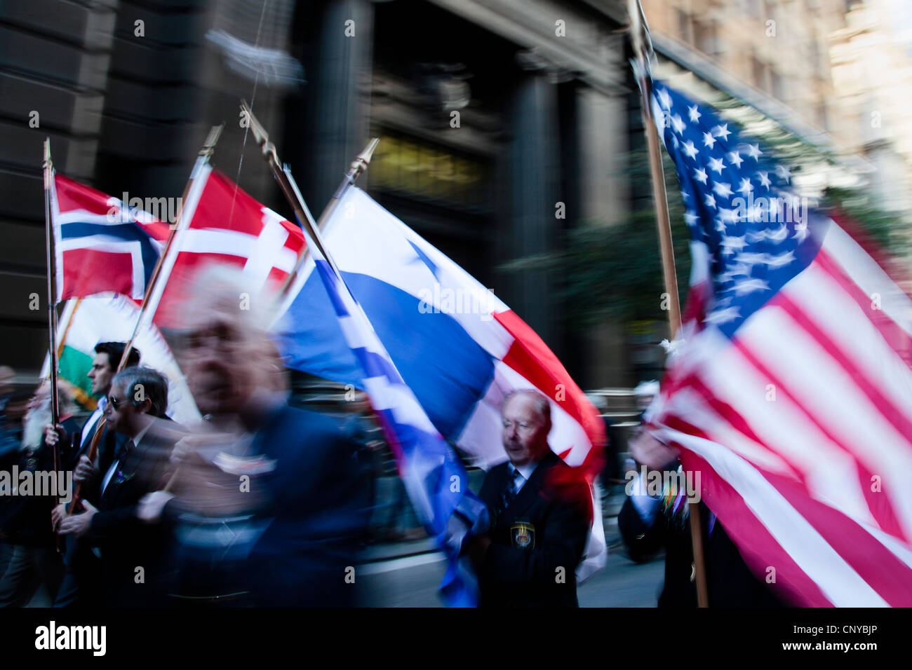 Anzac day parade flags hi-res stock photography and images - Alamy
