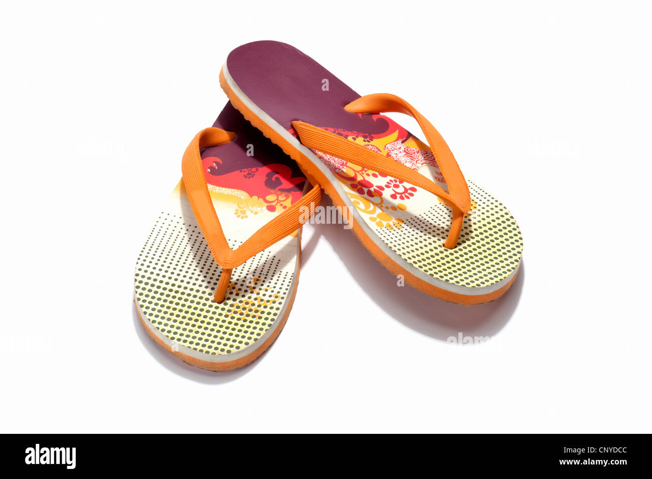 Pair orange flip flops hi-res stock photography and images - Alamy