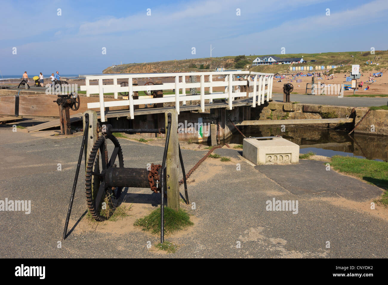 The end of Bude canal by the only hand operated sea lock gates in ...
