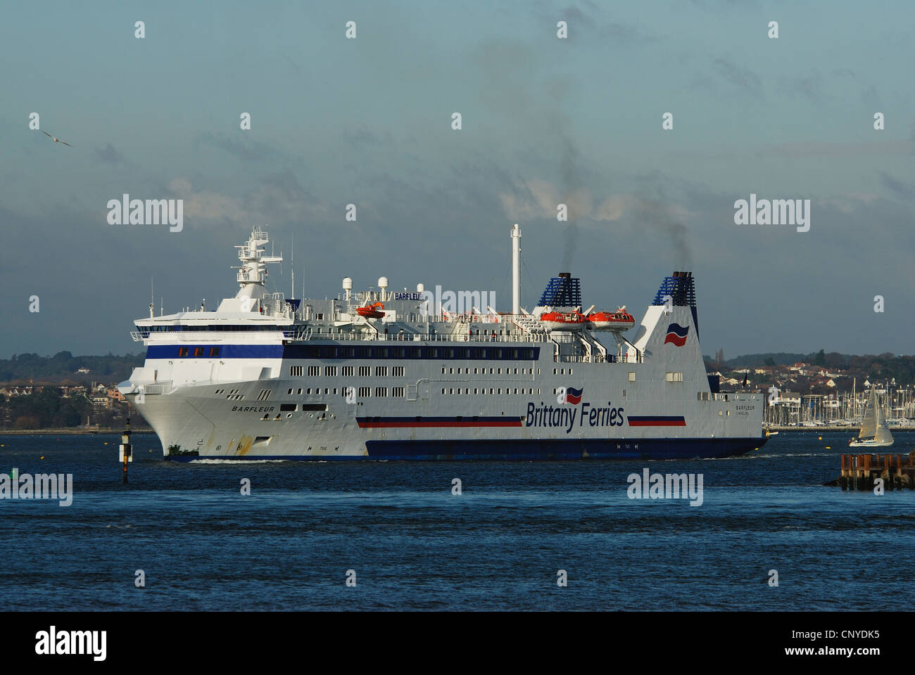 The Barfleur, cross-channel ferry, in Poole Harbour UK Stock Photo - Alamy