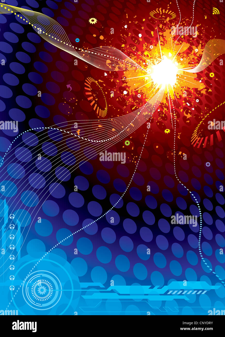 Technology Space Explosion Stock Photo - Alamy