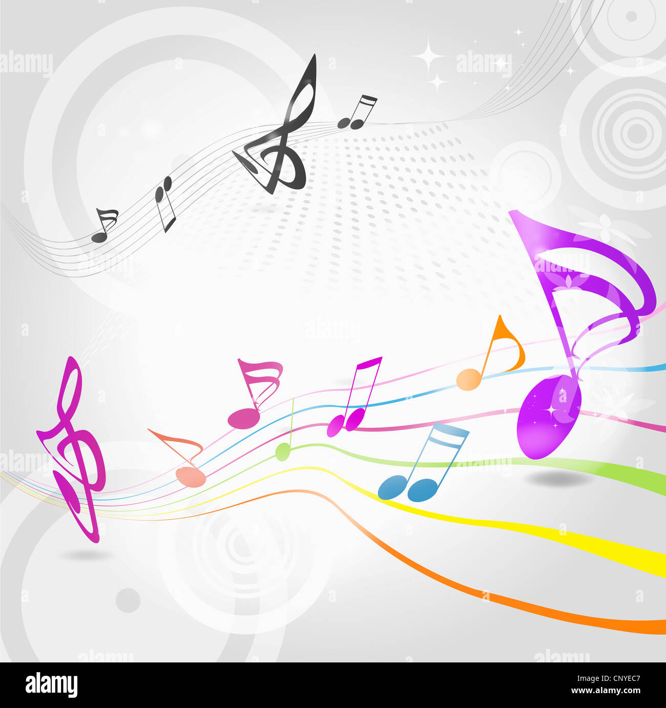 The colorful note on the score Stock Photo - Alamy