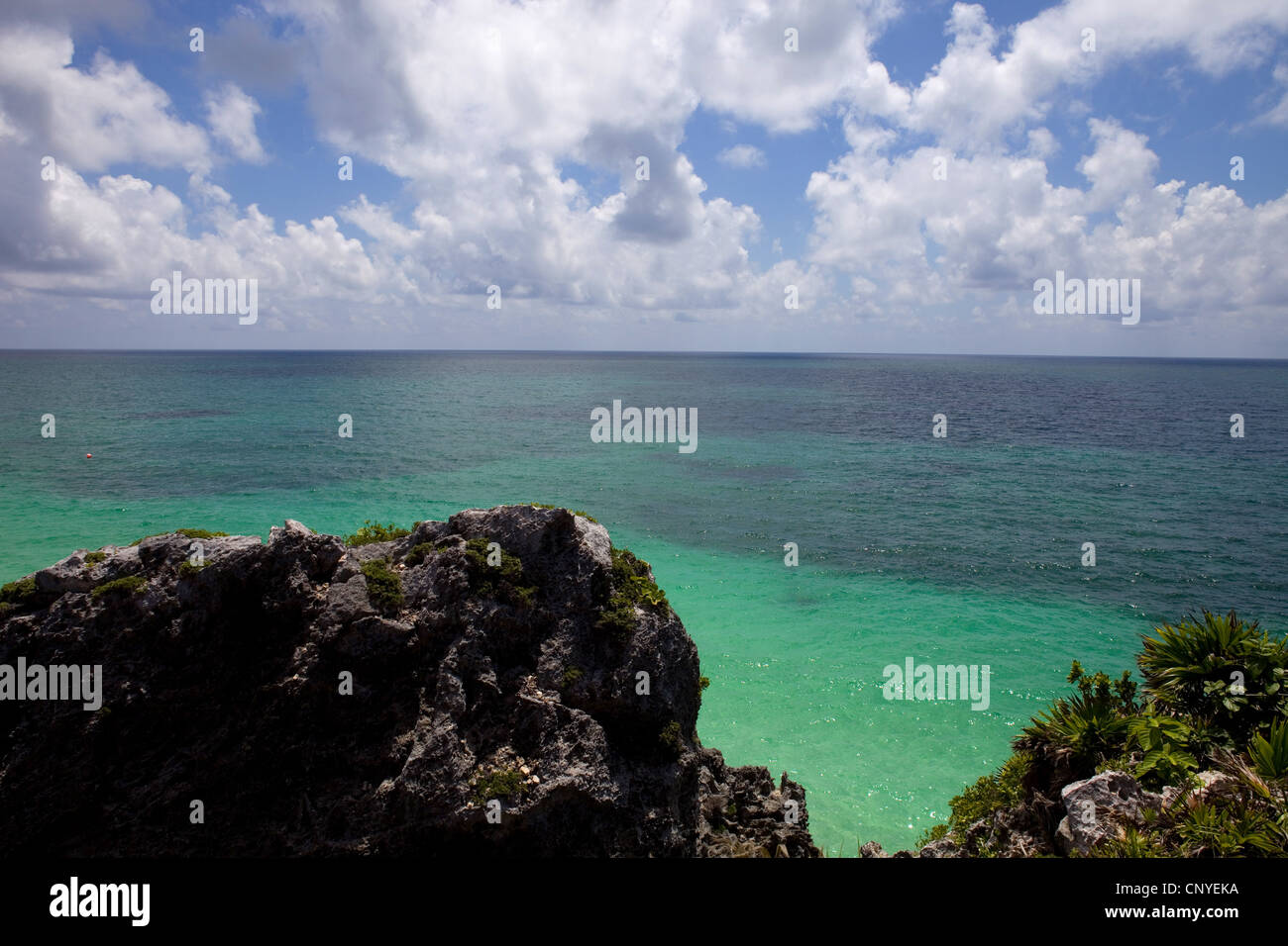 coast of Mexico beach at Tulum ruins, Yucatan Stock Photo - Alamy