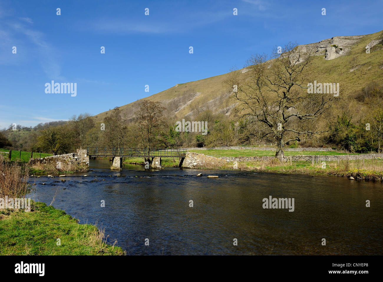 river wye monsal dale derbyshire england uk Stock Photo - Alamy