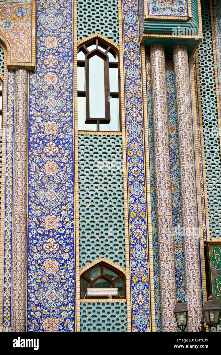 Islamic tile design on a mosque, Bur Dubai, United Arab Emirates Stock ...