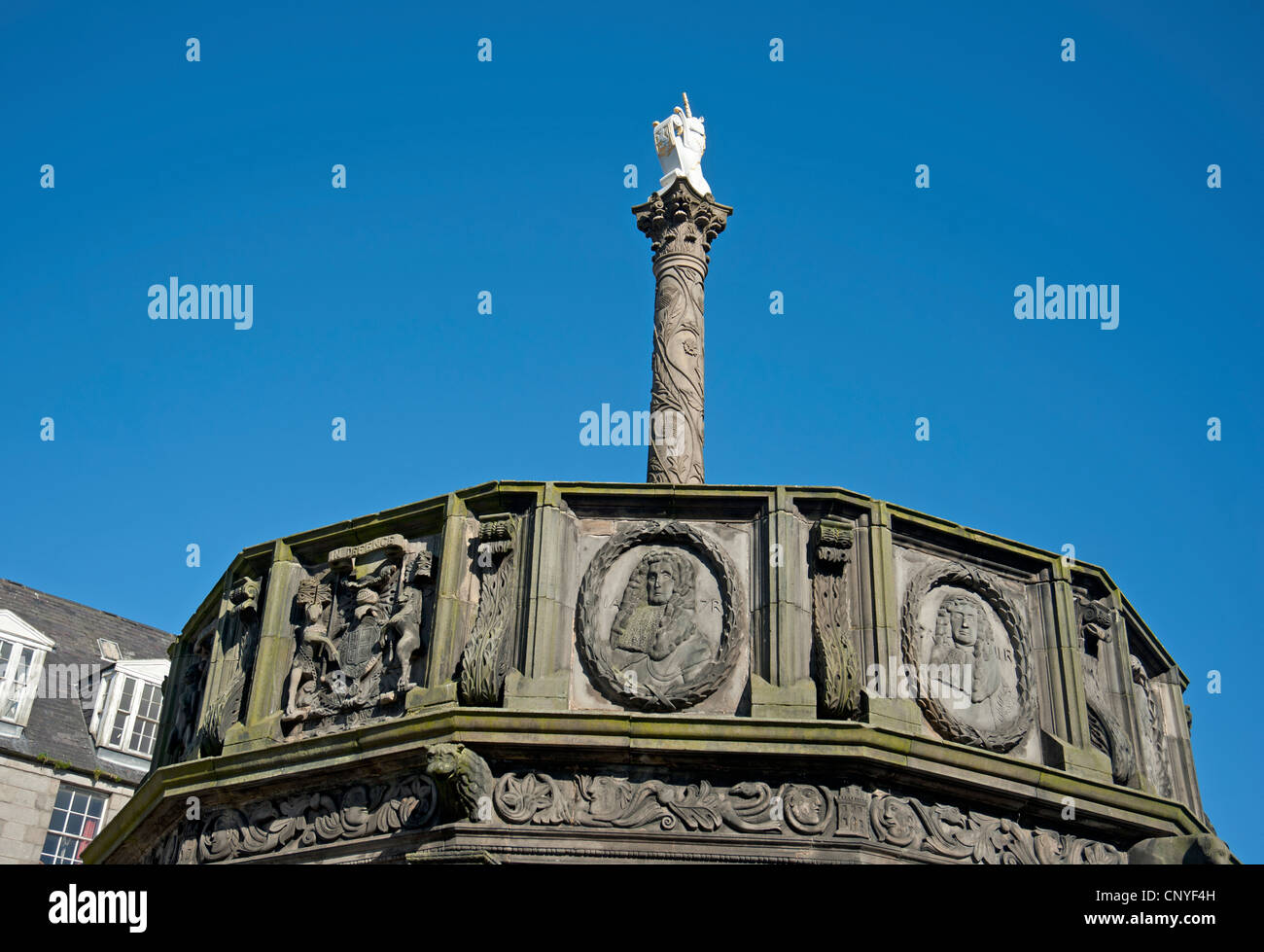 The Mercat cross at the bottom of Union Street, Castlegate, Aberdeen ...