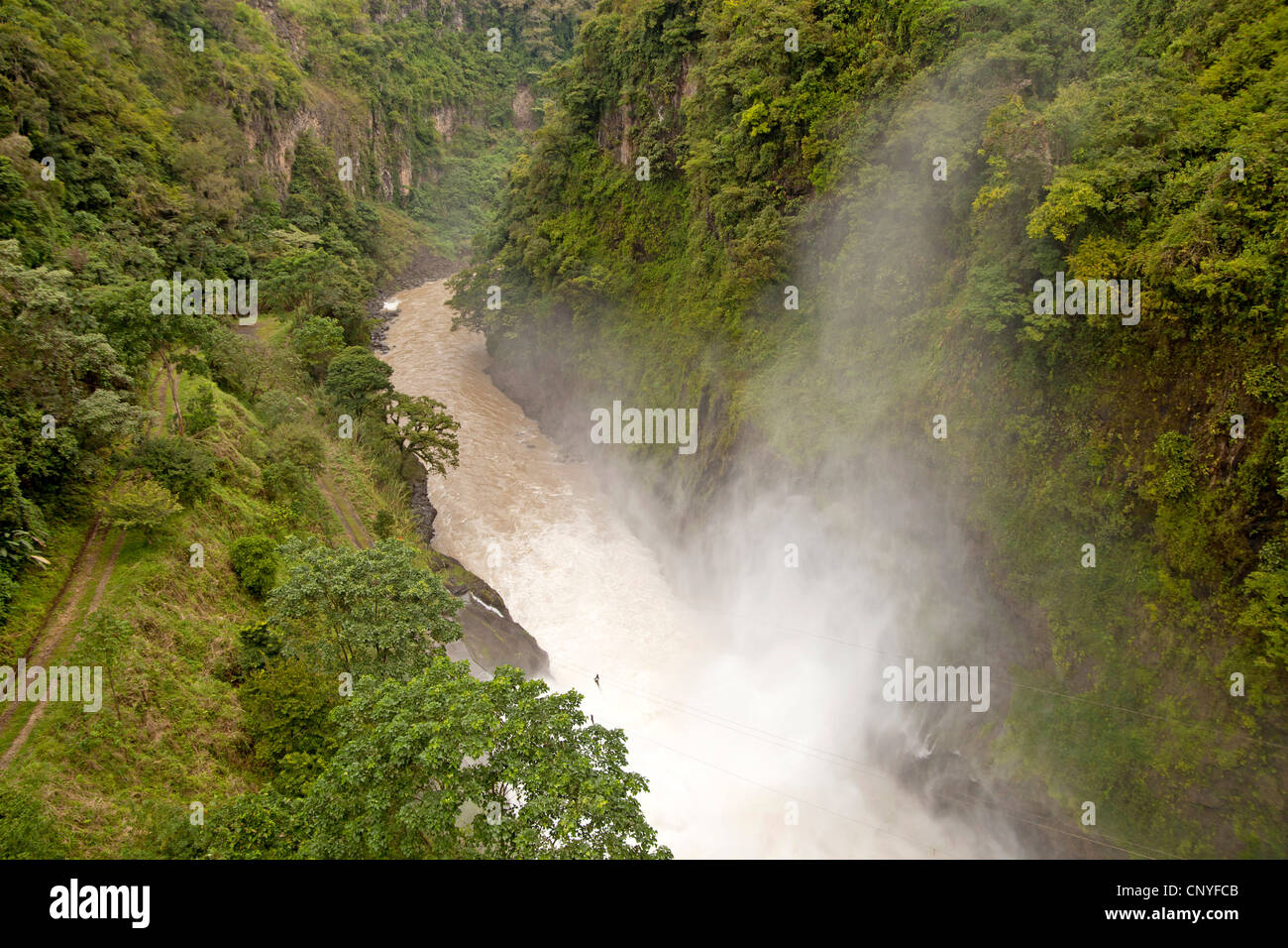 The Orosi River, also called Rio Grande de Orosi, seen from Cachi ...