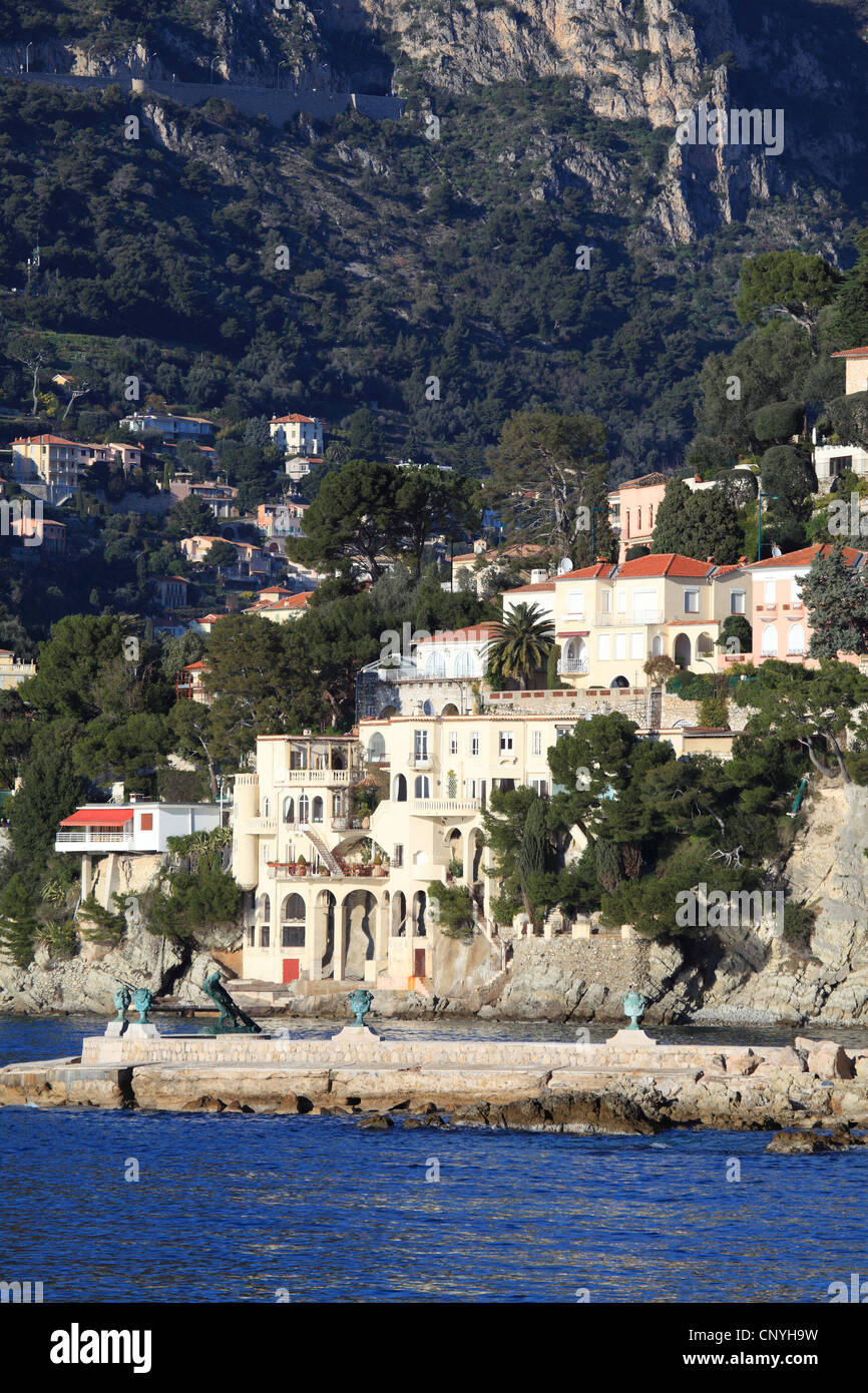 Natural trail along the Cap Ferrat with Mediterranean vegetation Stock ...