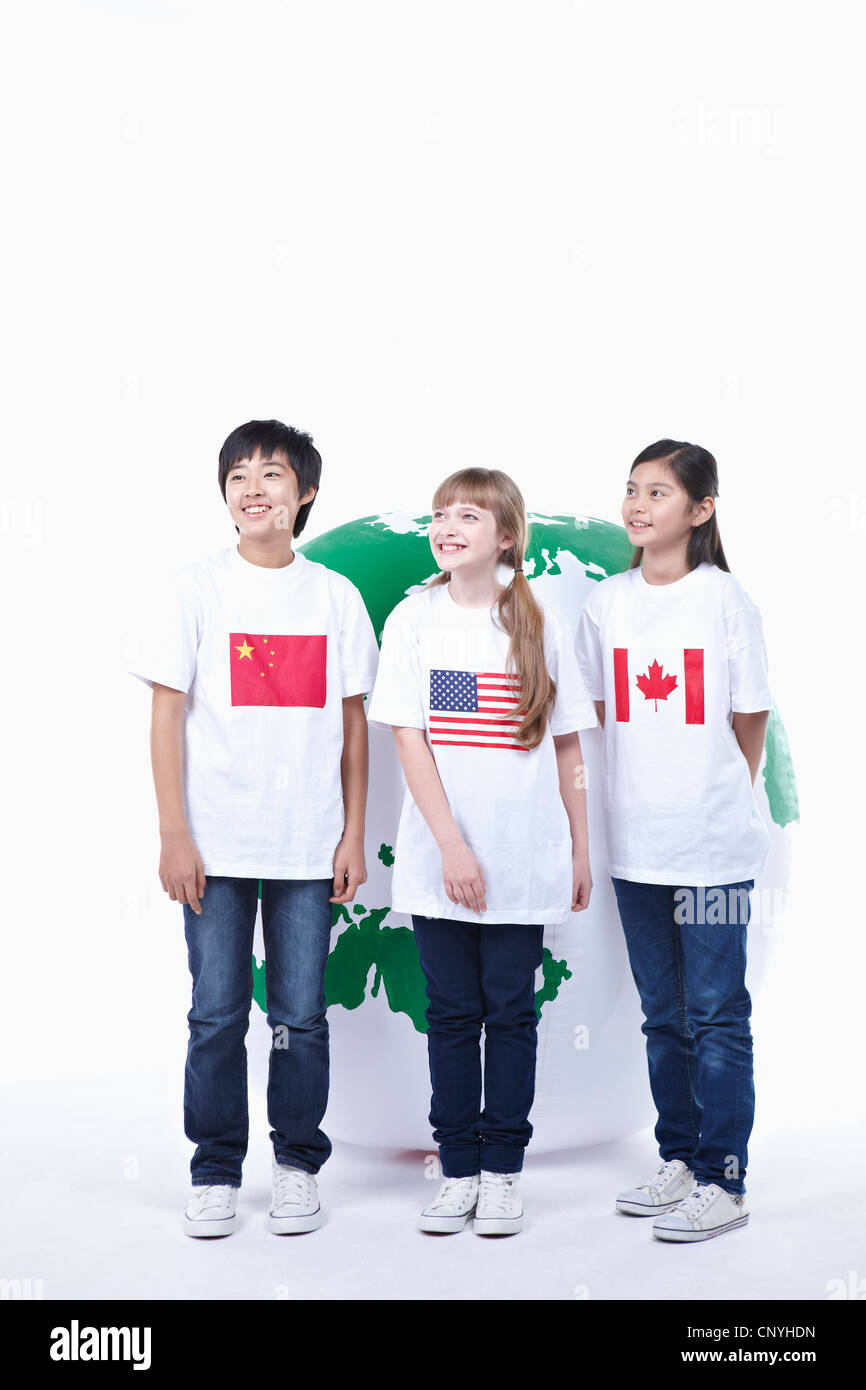 The global students looking up to the sky Stock Photo - Alamy