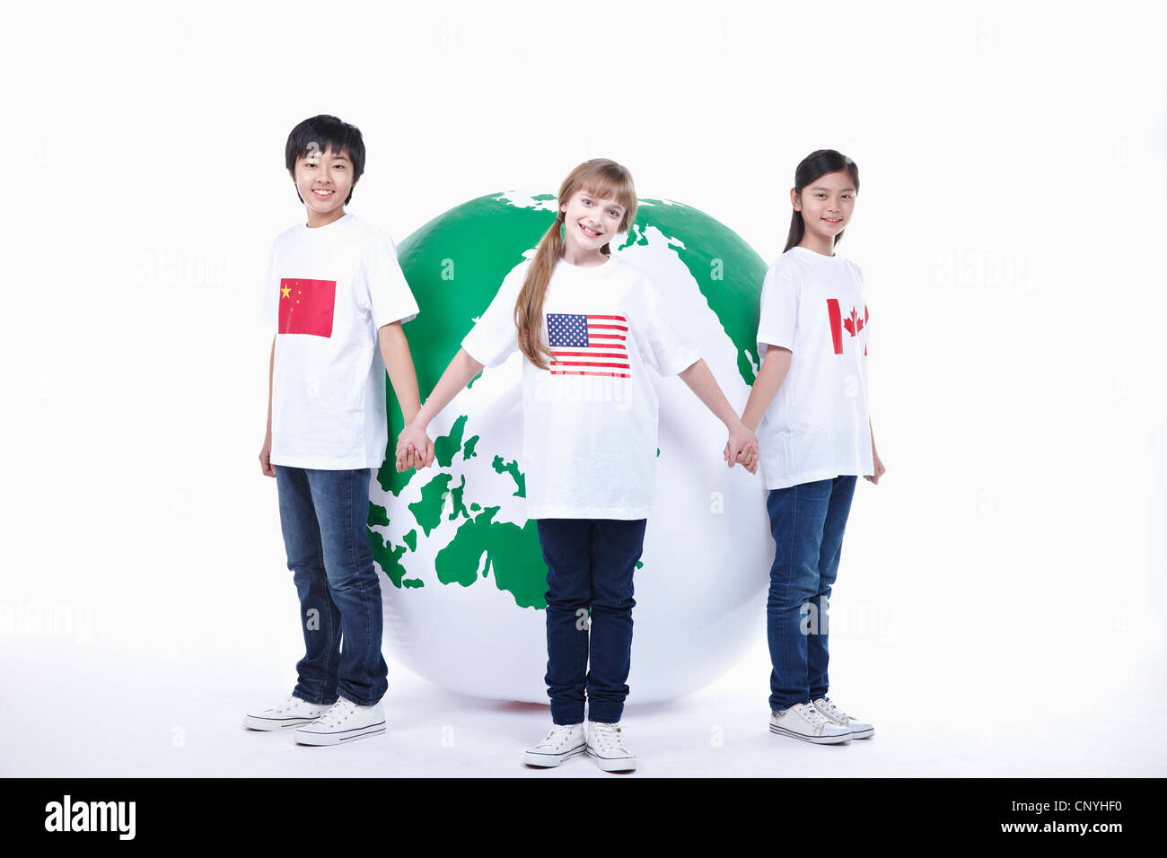 The global students holding hands together Stock Photo - Alamy