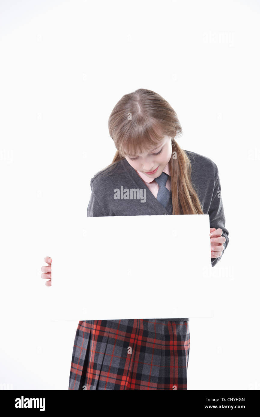 An American student with white board Stock Photo - Alamy