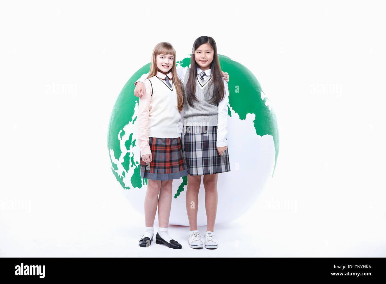 The global students putting their arms around each other Stock Photo ...