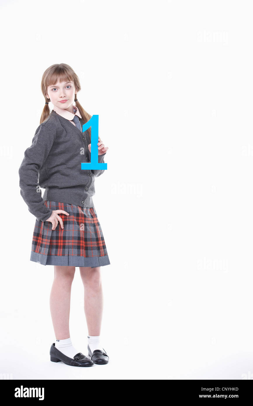 An American student with number one Stock Photo - Alamy