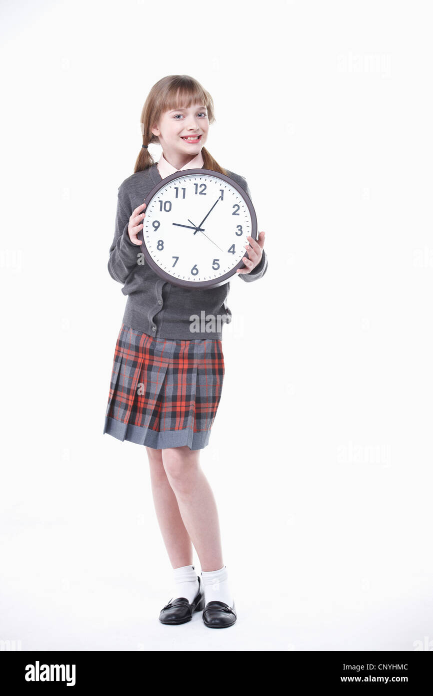 An American student with clock Stock Photo - Alamy
