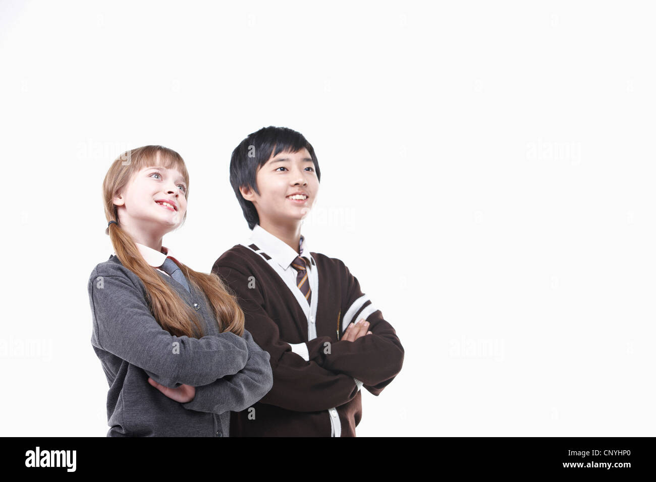 The global students with their arms folded Stock Photo - Alamy