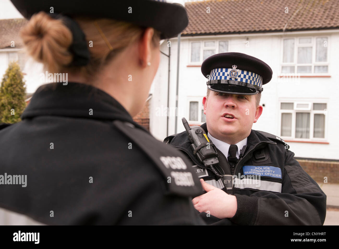 Community Support Officer on the beat Stock Photo - Alamy