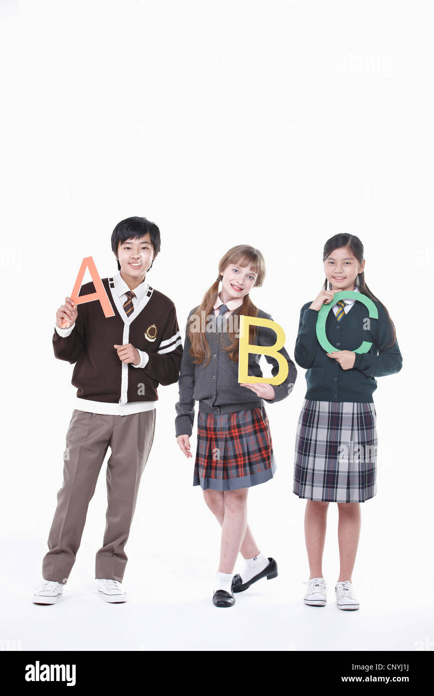 The global students with the English alphabet Stock Photo - Alamy