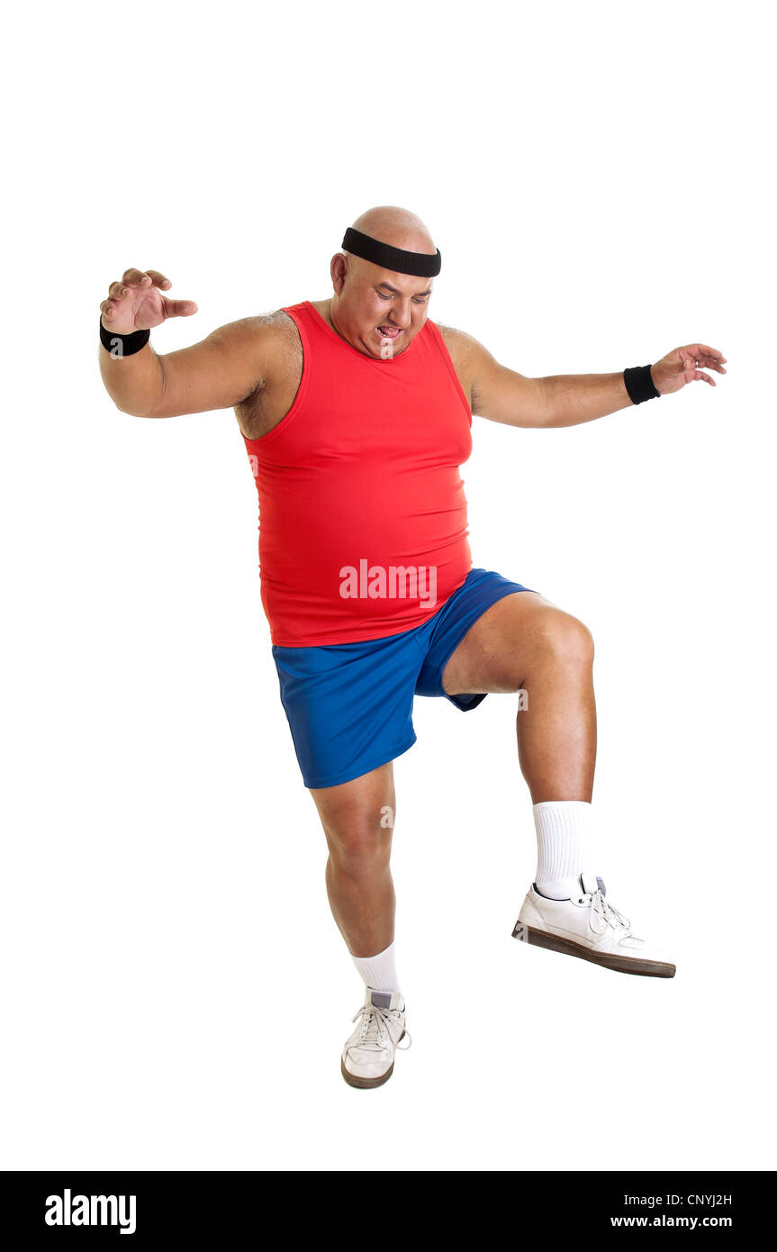 Man exercises in gym Cut Out Stock Images & Pictures - Alamy