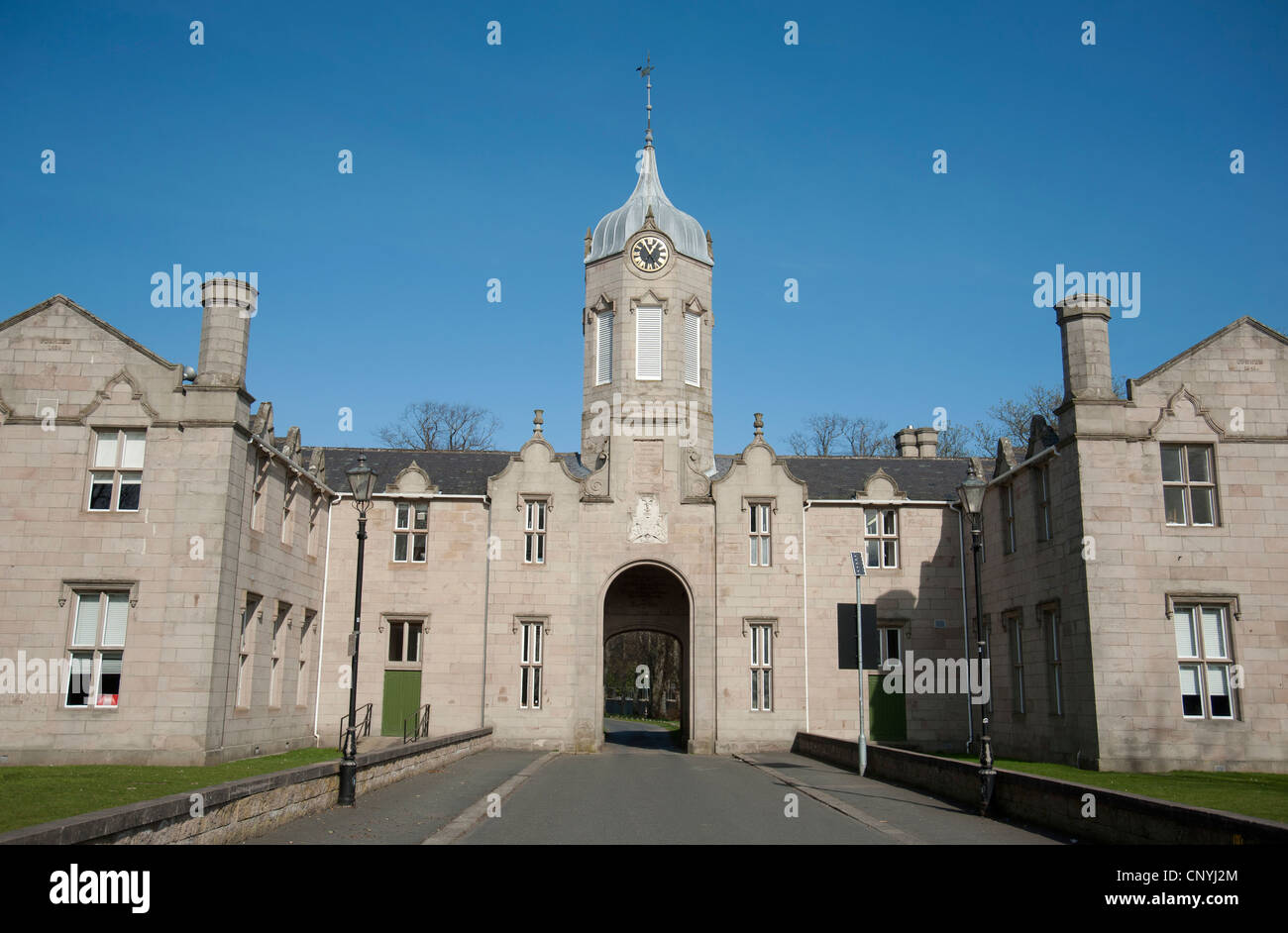 The Simpson building leading to Castle Huntly, Aberdeenshire, Scotland ...