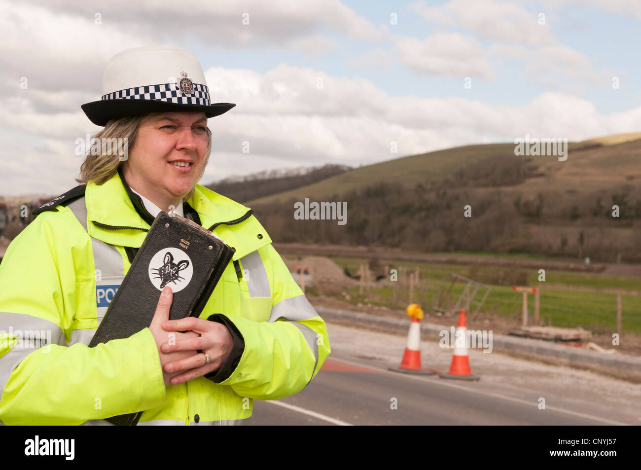 Traffic police officers operating a speed trap Stock Photo - Alamy
