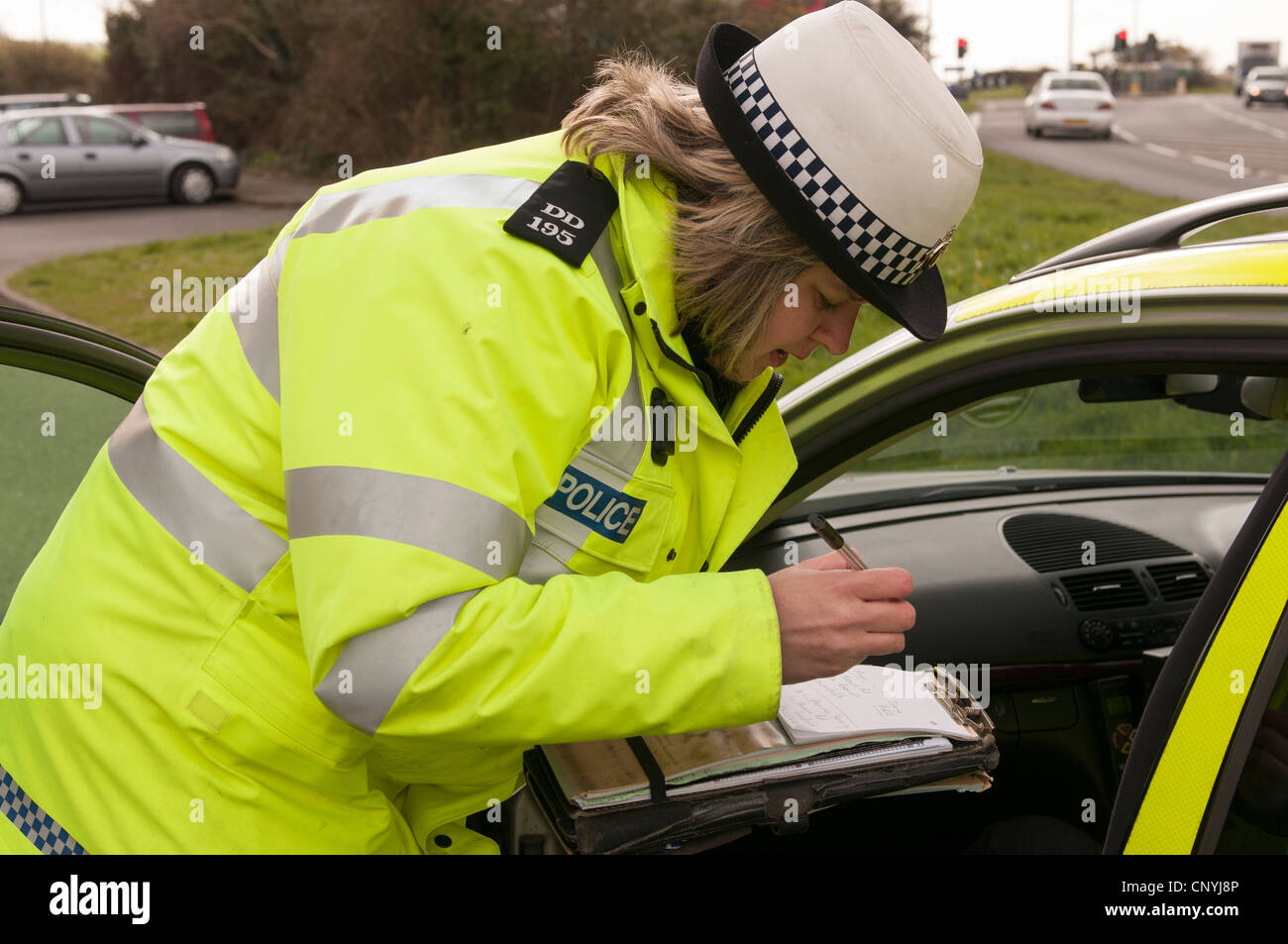 Traffic police officers operating a speed trap Stock Photo - Alamy