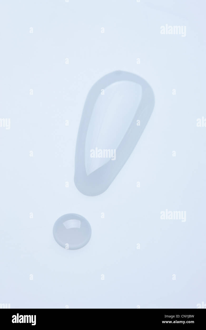 The exclamation mark shaped water drop Stock Photo - Alamy