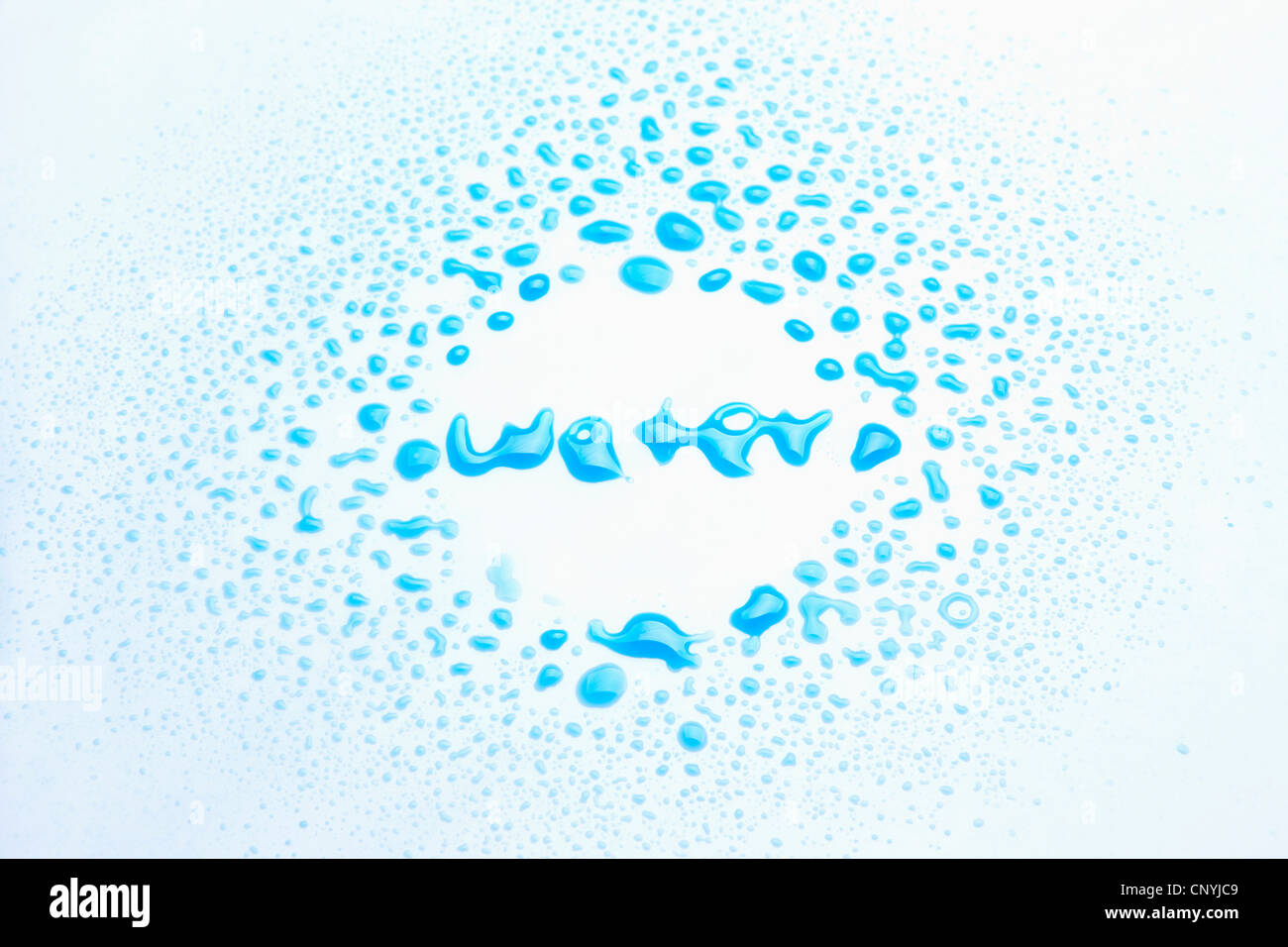 The blue 'water' shaped water drop Stock Photo - Alamy