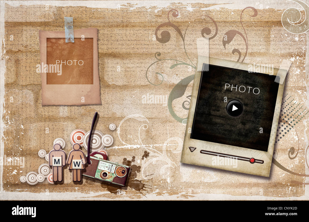 The video photo frame and the couple models with camera Stock Photo - Alamy