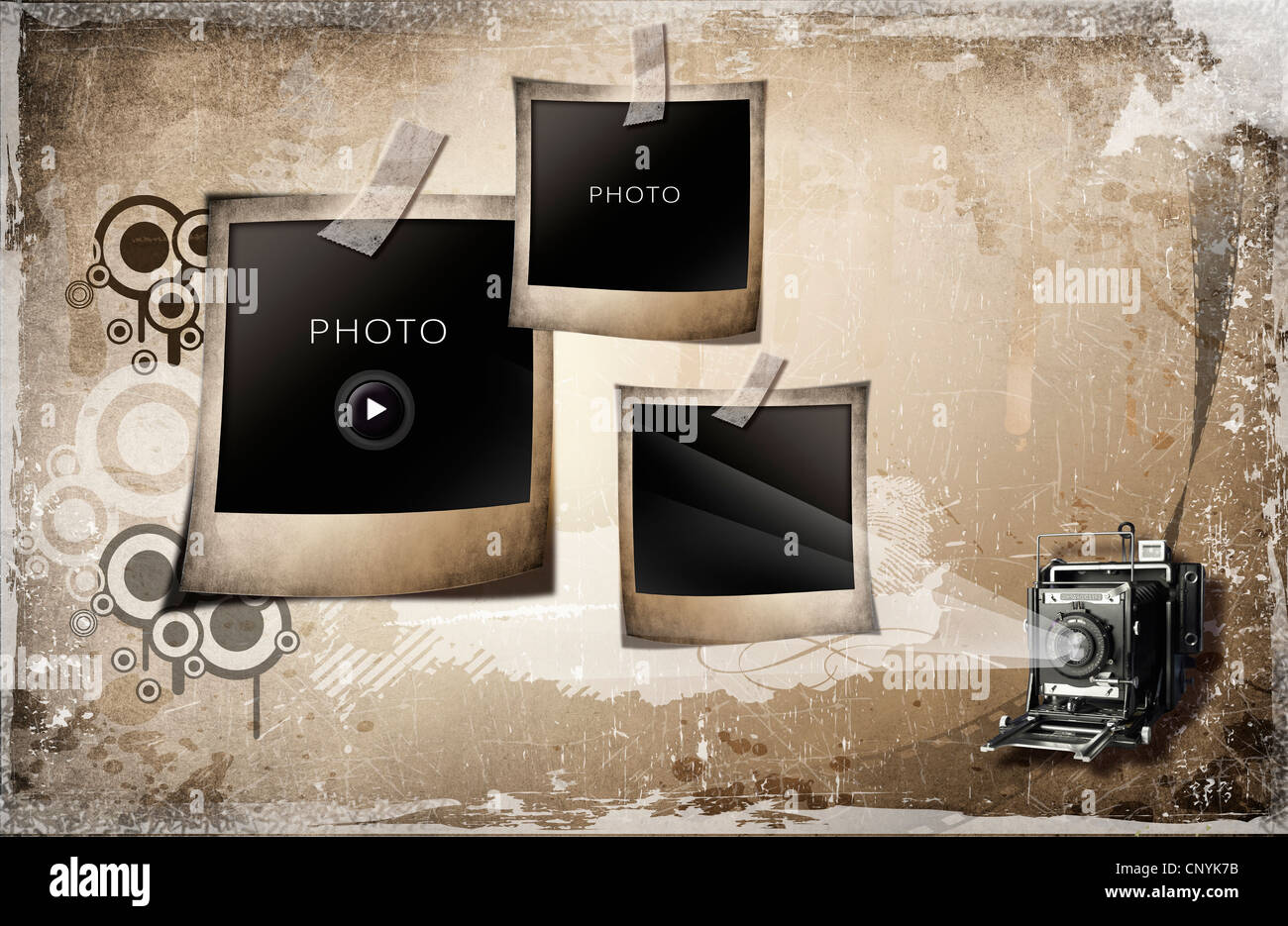 The video photo frame and the camera Stock Photo - Alamy