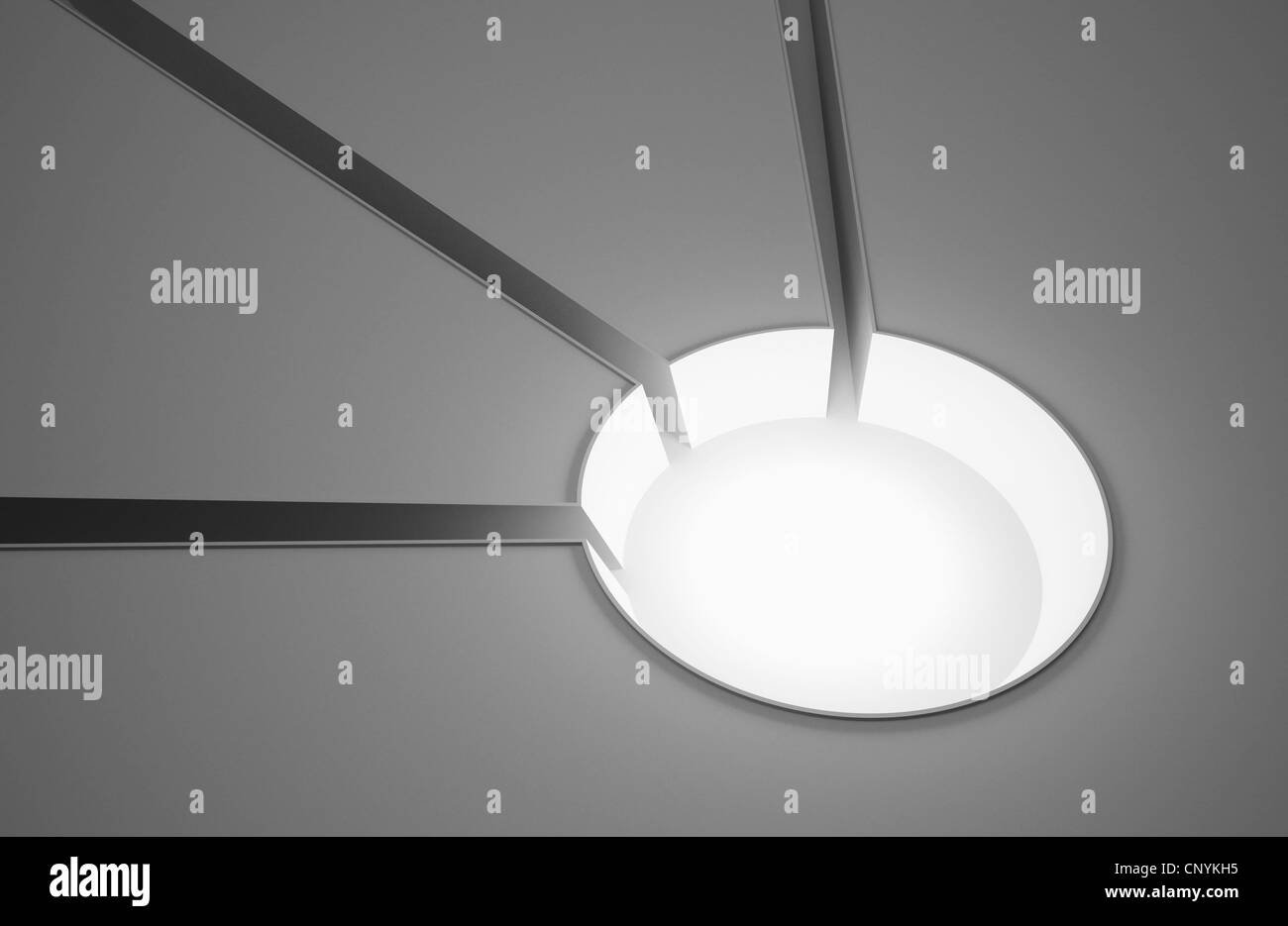 Three metal bars into light bulb Stock Photo - Alamy