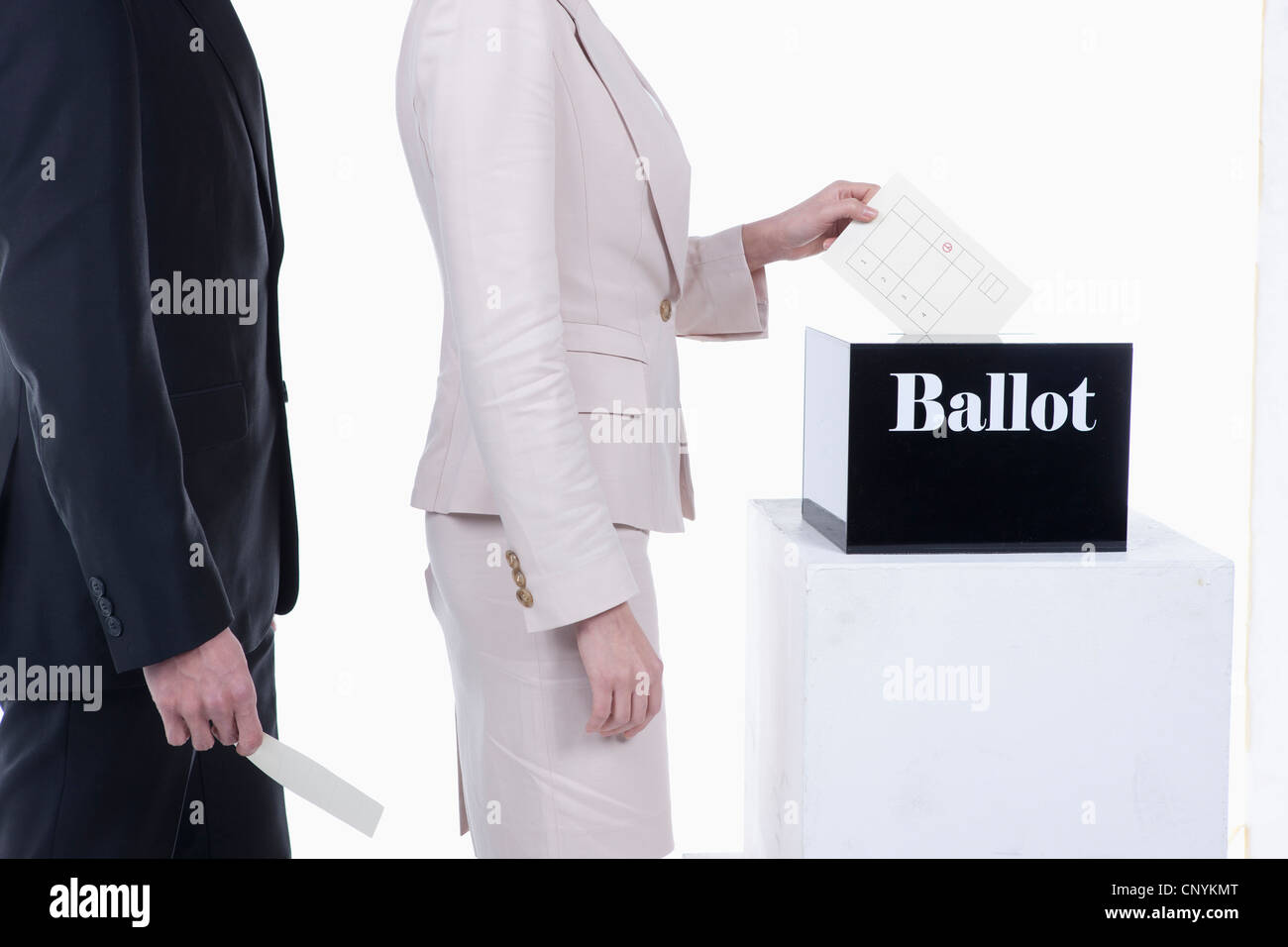 People having a vote in a line Stock Photo - Alamy