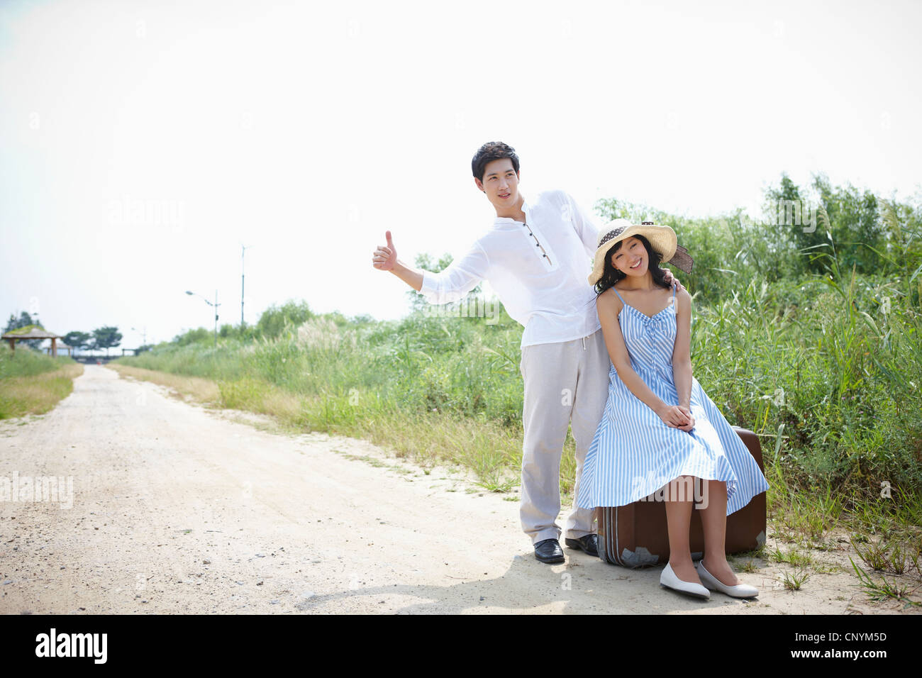 Posing hitchhiking hi-res stock photography and images - Alamy
