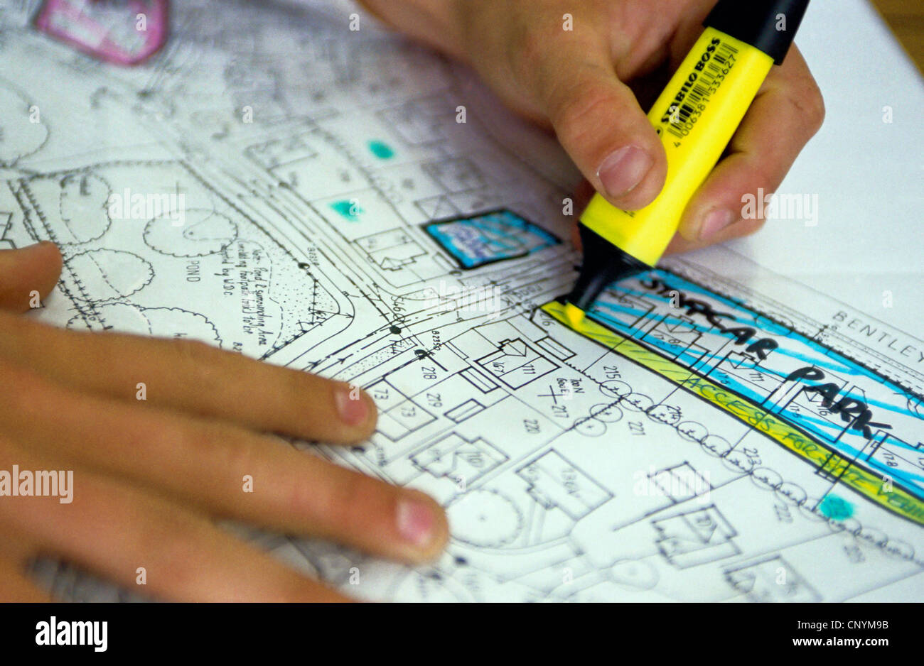 Detail of a property development site map Stock Photo - Alamy