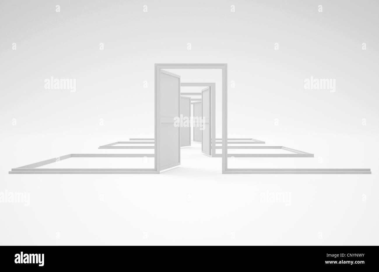 The open white door Stock Photo - Alamy