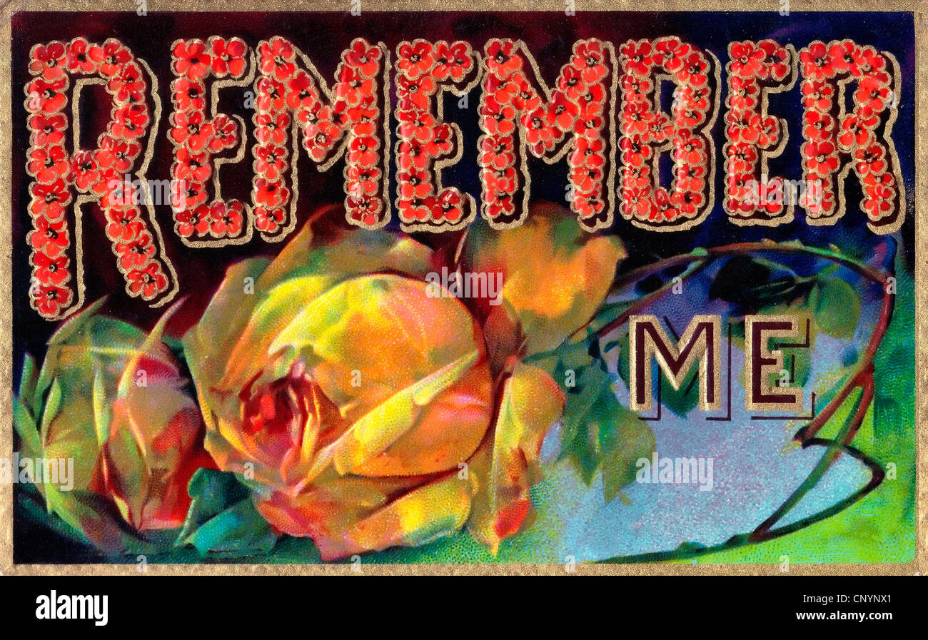 Remember Me Card Stock Photo - Alamy