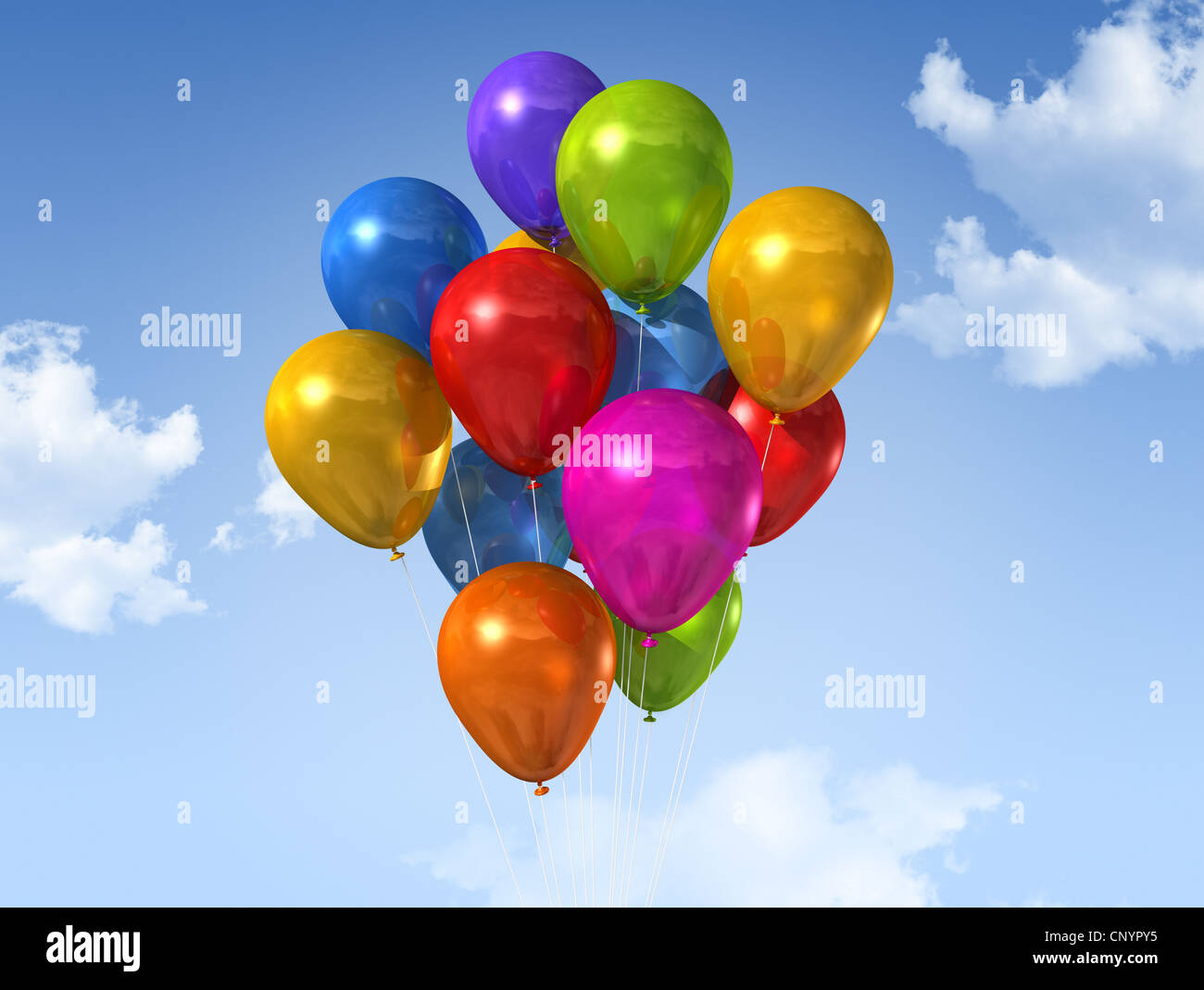 Rainbow colored balloons hi-res stock photography and images - Alamy