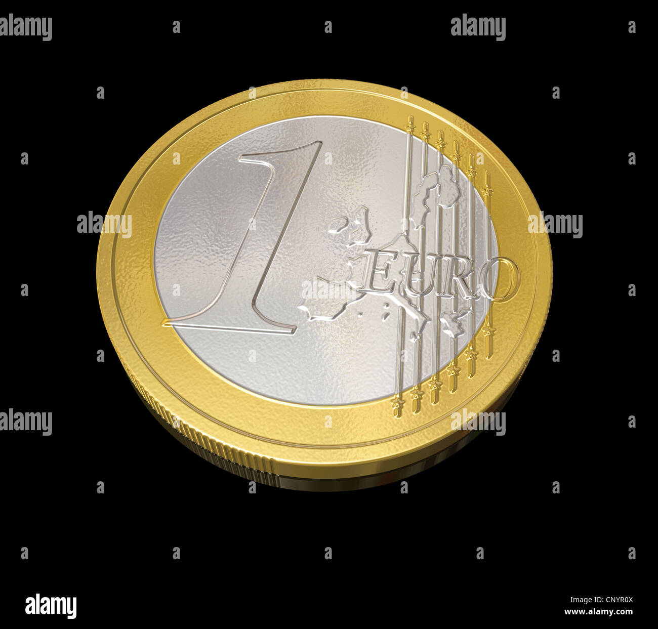 three dimensional euro coin Stock Photo - Alamy