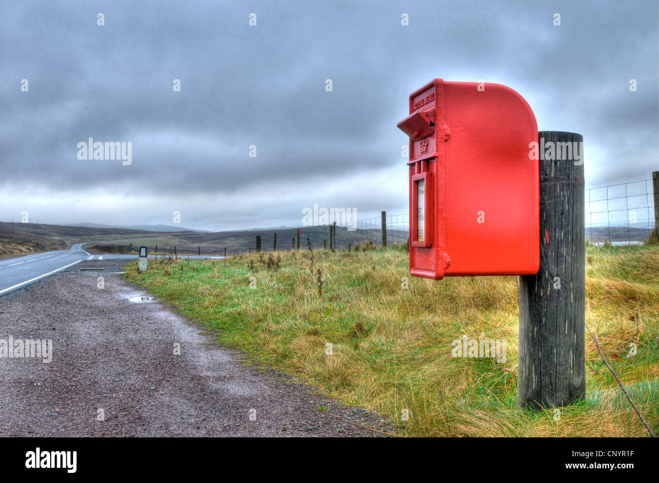 Royal Mail Post Box in rural location on Shetland Scotland Stock Photo ...