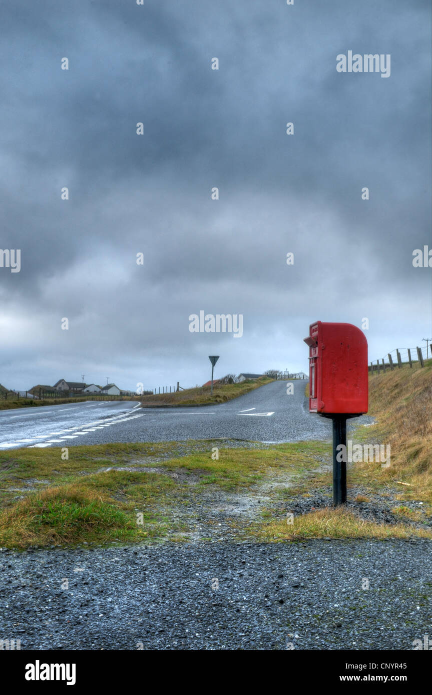 Royal Mail Post Box in rural location on Shetland Scotland Stock Photo ...