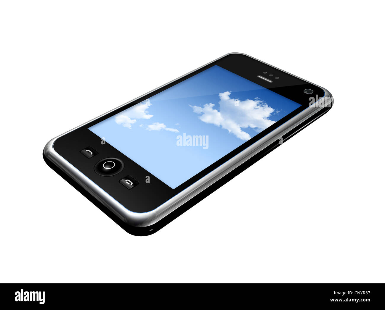 three dimensional mobile phone isolated on white whith clipping path ...