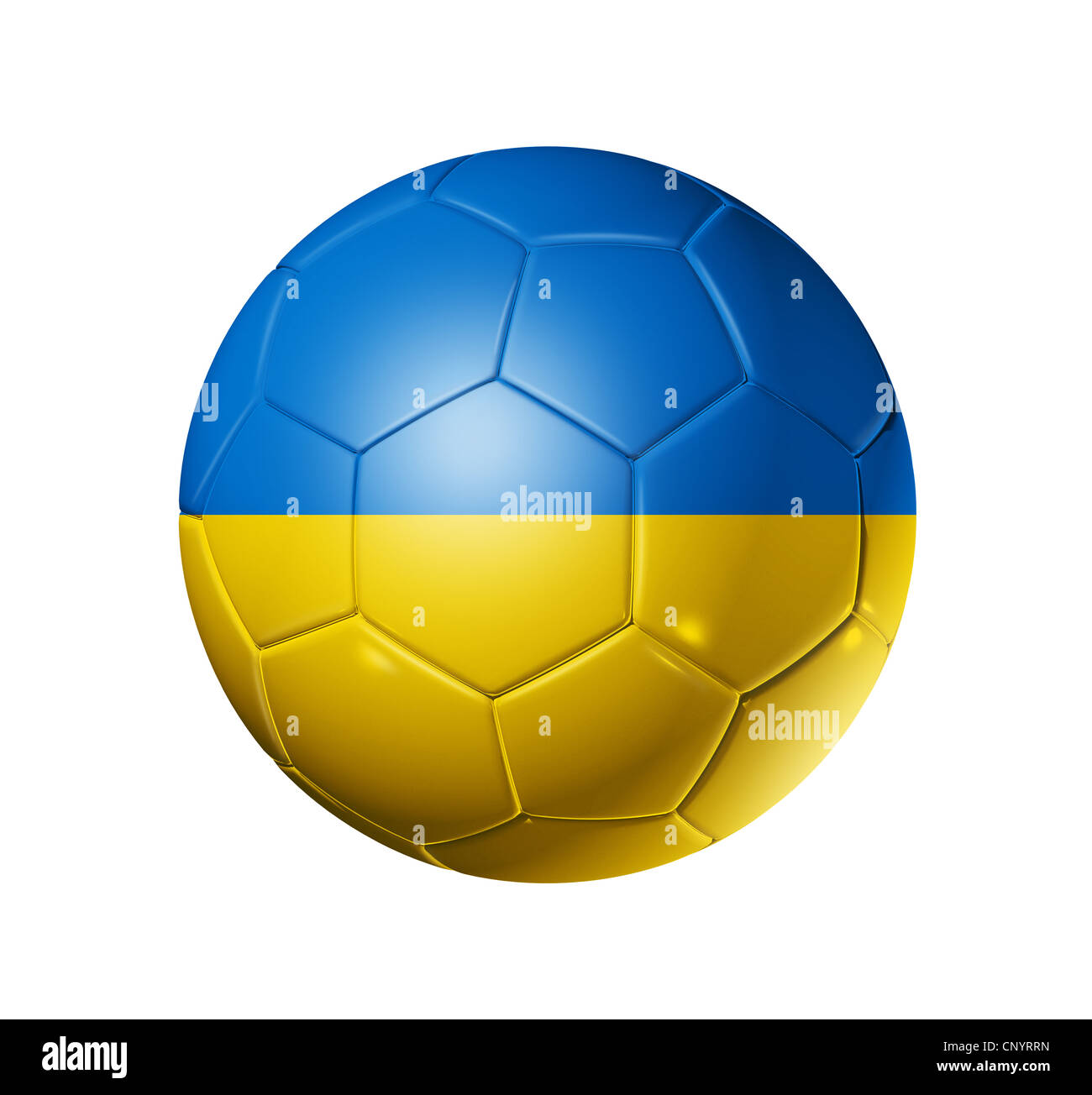 3D soccer ball with Ukraine team flag. isolated on white with clipping ...