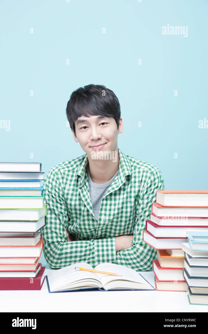 Studying man at the desk Stock Photo - Alamy Studying man at the desk Stock Photo - Alamy