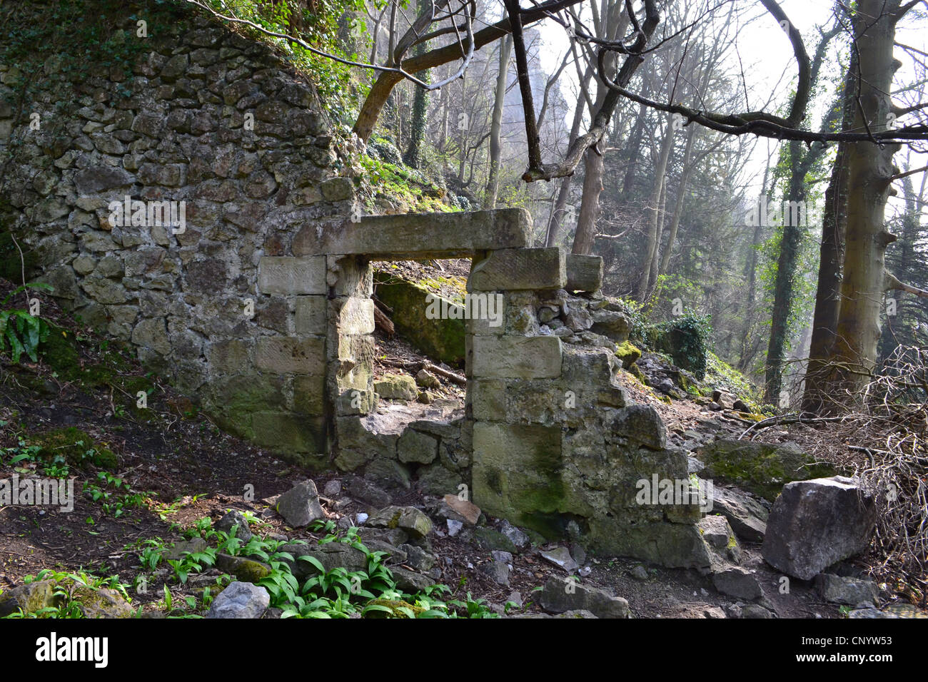 Old ruined house on the hills of matlock bath hi-res stock photography ...